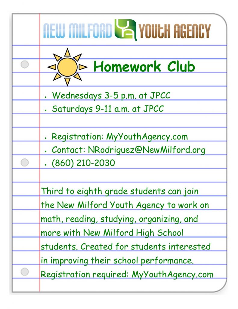 Homework Club is here to help! – New Milford Youth Agency
